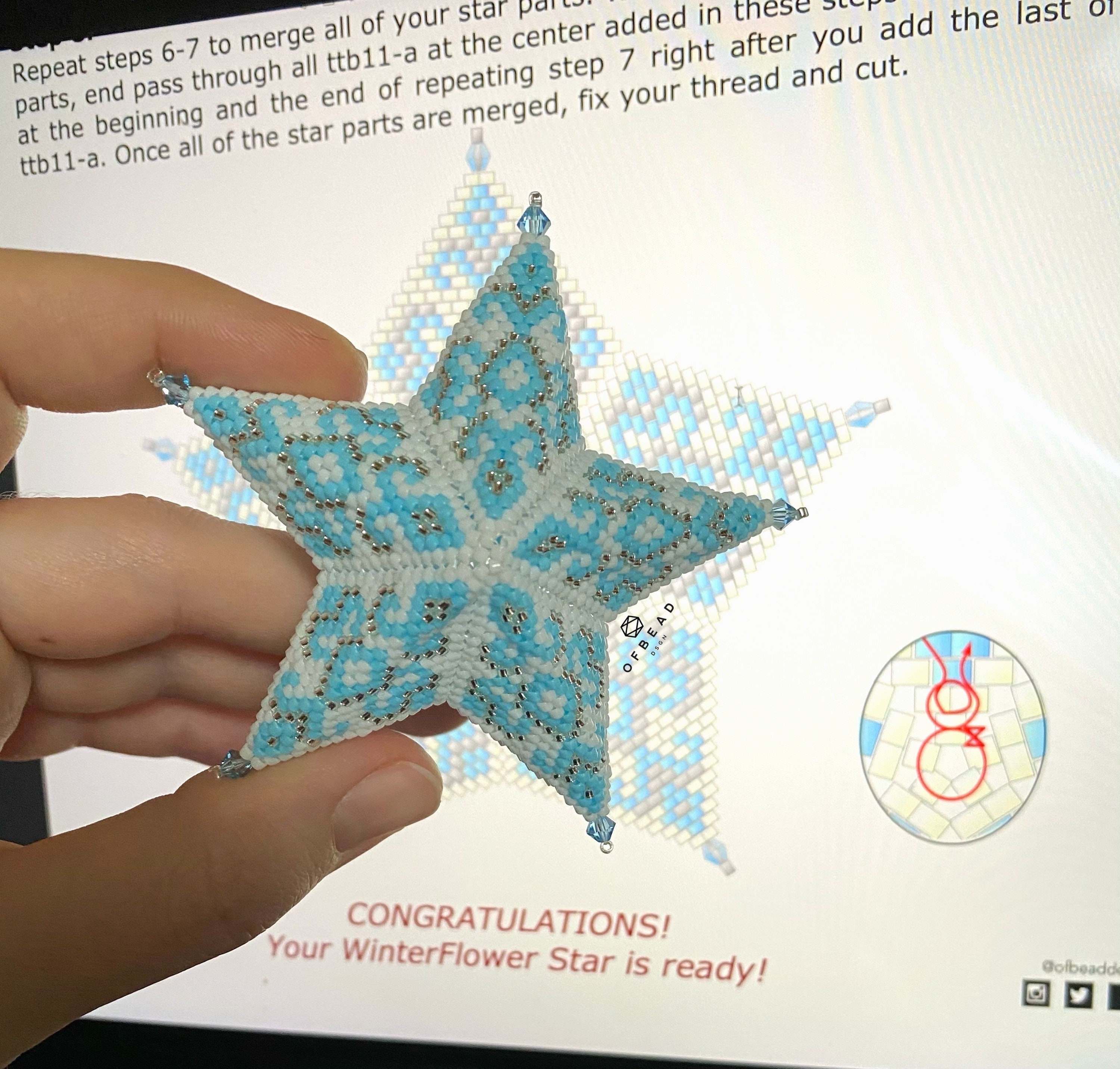 3D Star Tutorial - Winter Flower, PDF - Etsy