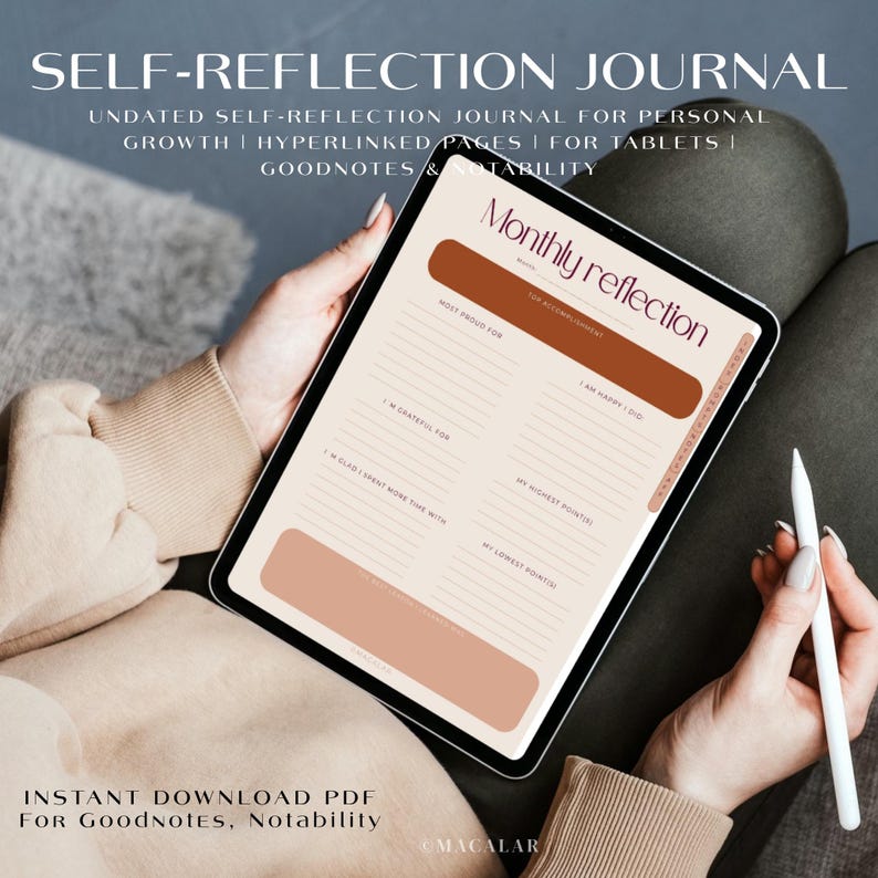 Digital Self-reflection Journal | Guided Prompts for Goodnotes ...