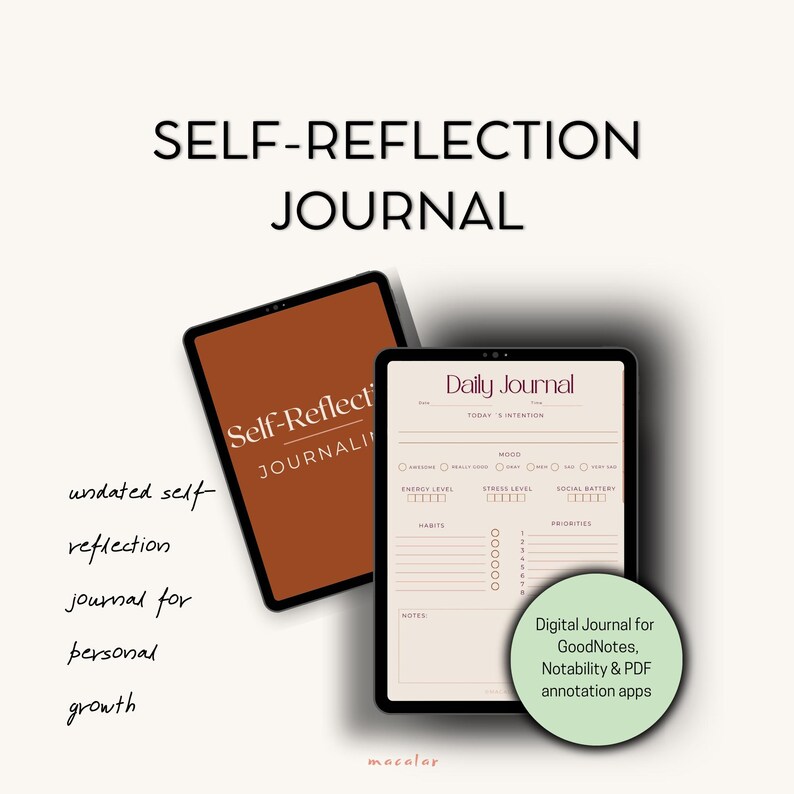 Digital Self-reflection Journal | Guided Prompts for Goodnotes ...