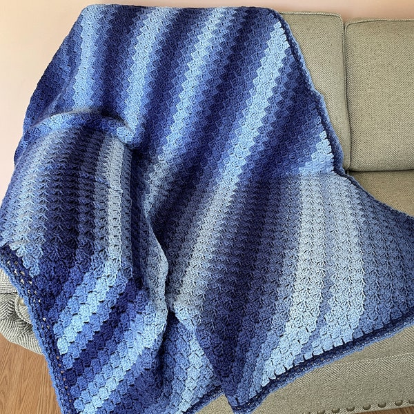 Blue Crochet Blanket - Etsy