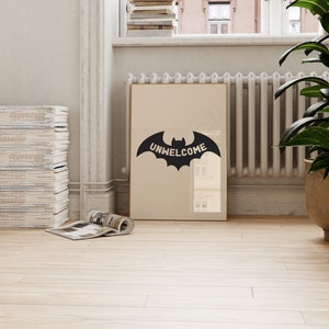 PRINTABLE Unwelcome Bat Sign Wall Art Wall Decor Fall Decor Witch Dark ...