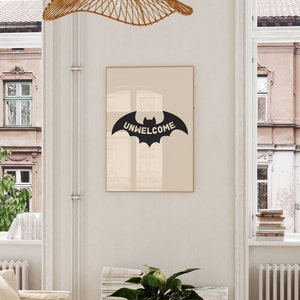PRINTABLE Unwelcome Bat Sign Wall Art Wall Decor Fall Decor Witch Dark ...
