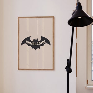 PRINTABLE Unwelcome Bat Sign Wall Art Wall Decor Fall Decor Witch Dark ...
