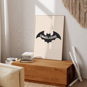 PRINTABLE Unwelcome Bat Sign Wall Art Wall Decor Fall Decor Witch Dark ...