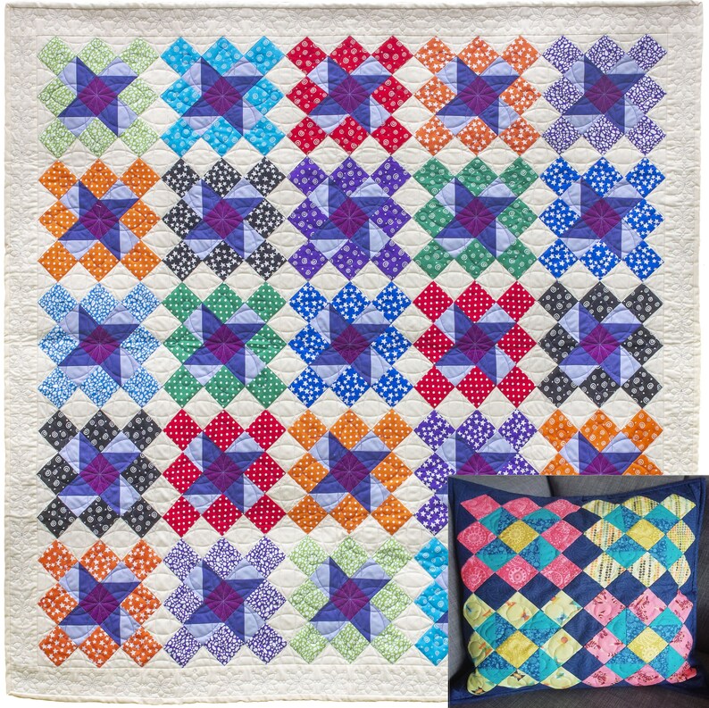 Granny Stars Patchwork Quilt Pattern Instructions PDF | Etsy