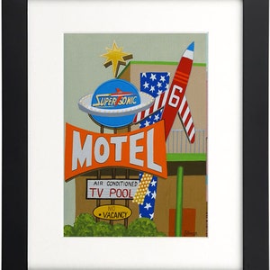 Mid Century Modern Eames Retro Print From Original Painting Googie ...