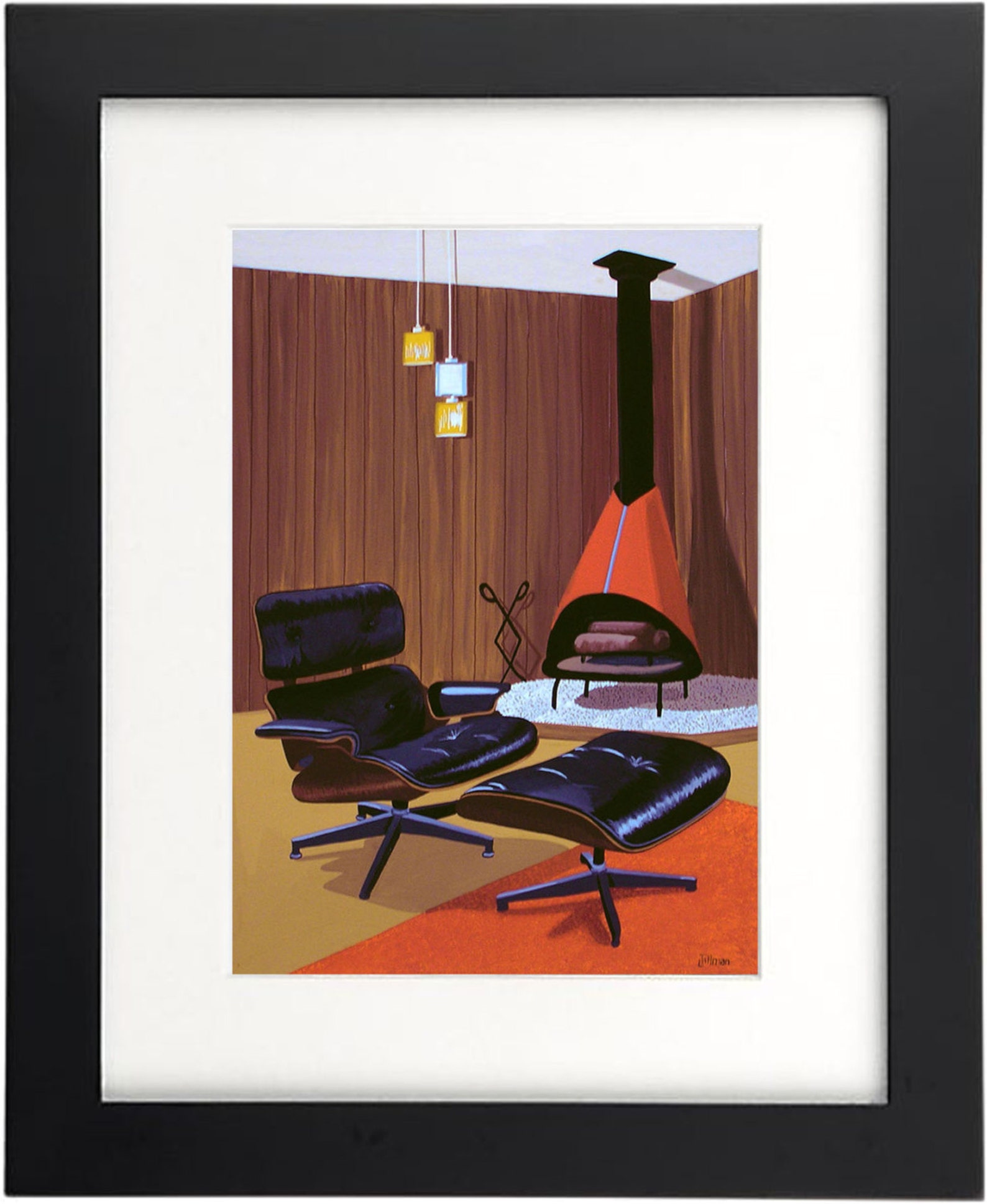 Mid Century Modern Eames Retro Print From Original Painting - Etsy