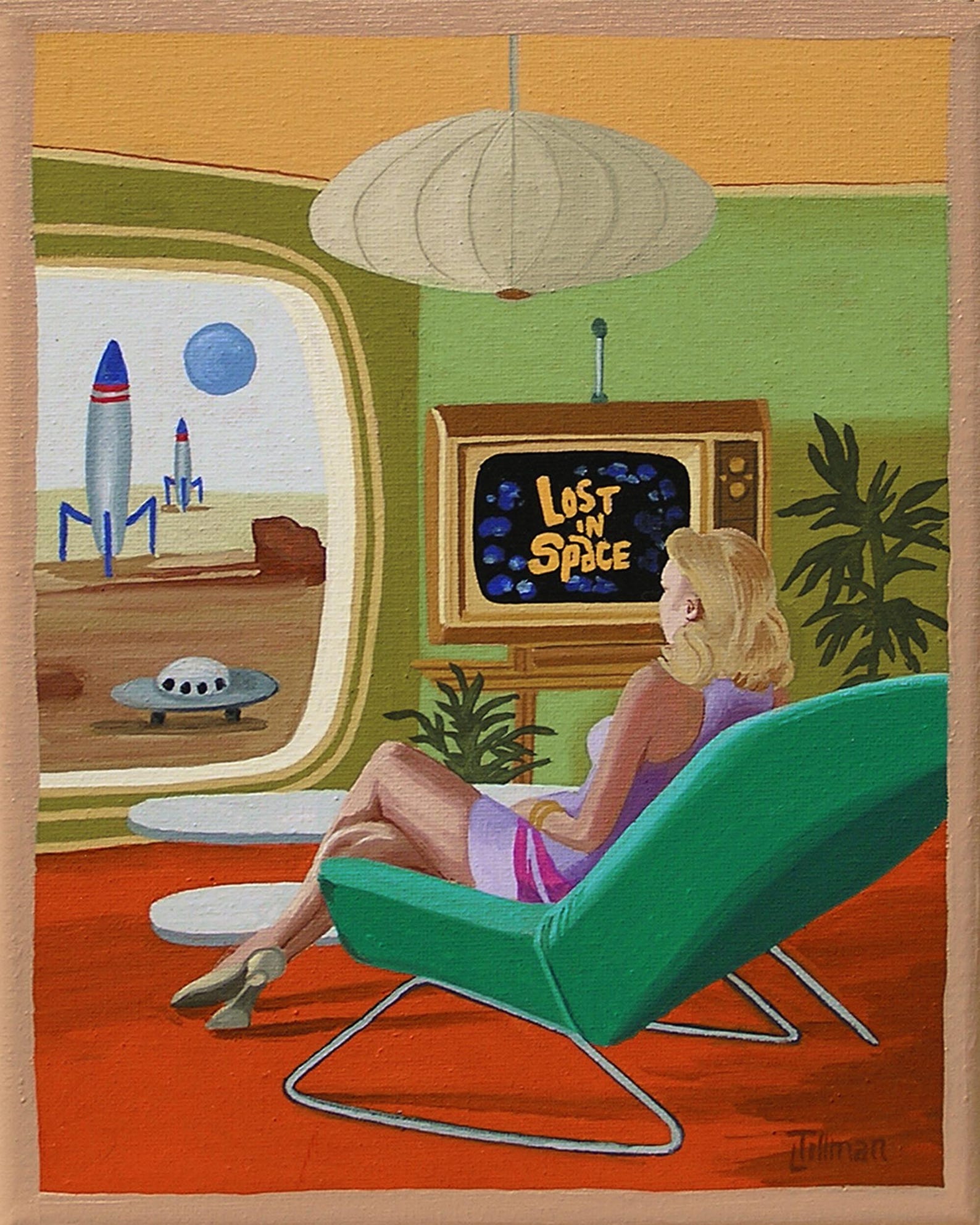 Space Age TV Show Print Outer Space Fantasy Mid Century Modern Limited ...
