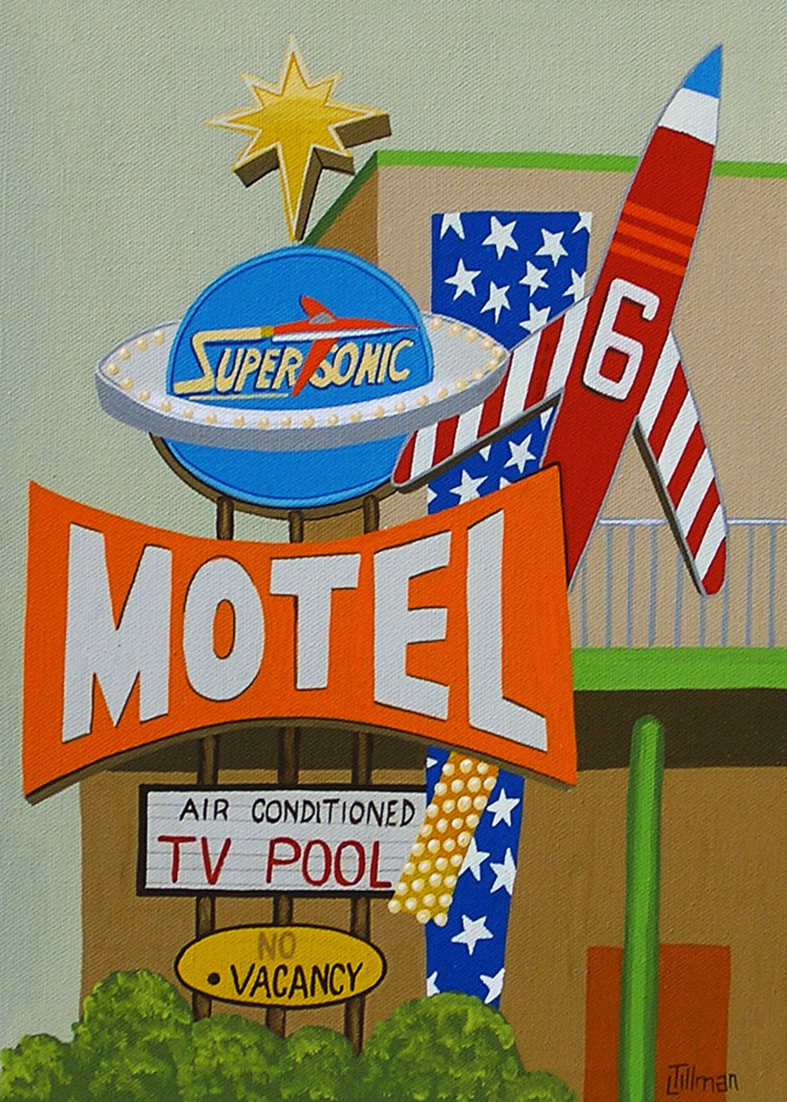 Mid Century Modern Eames Retro Print From Original Painting Googie ...