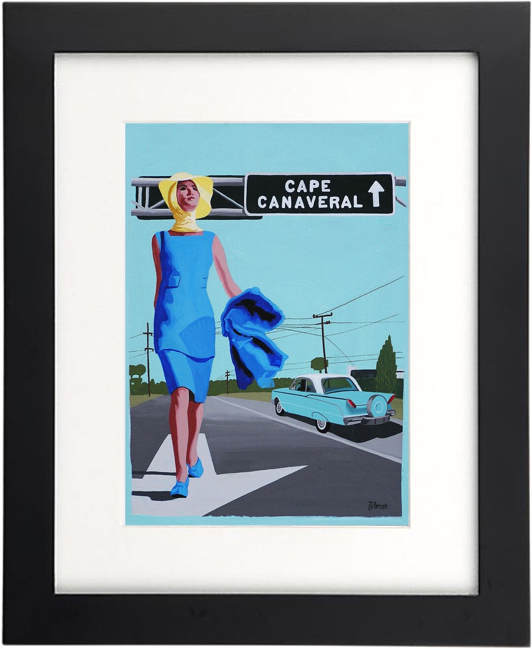 Cape Canaveral Highway Sign Mid Century Modern Mini Print 1960s Cape ...