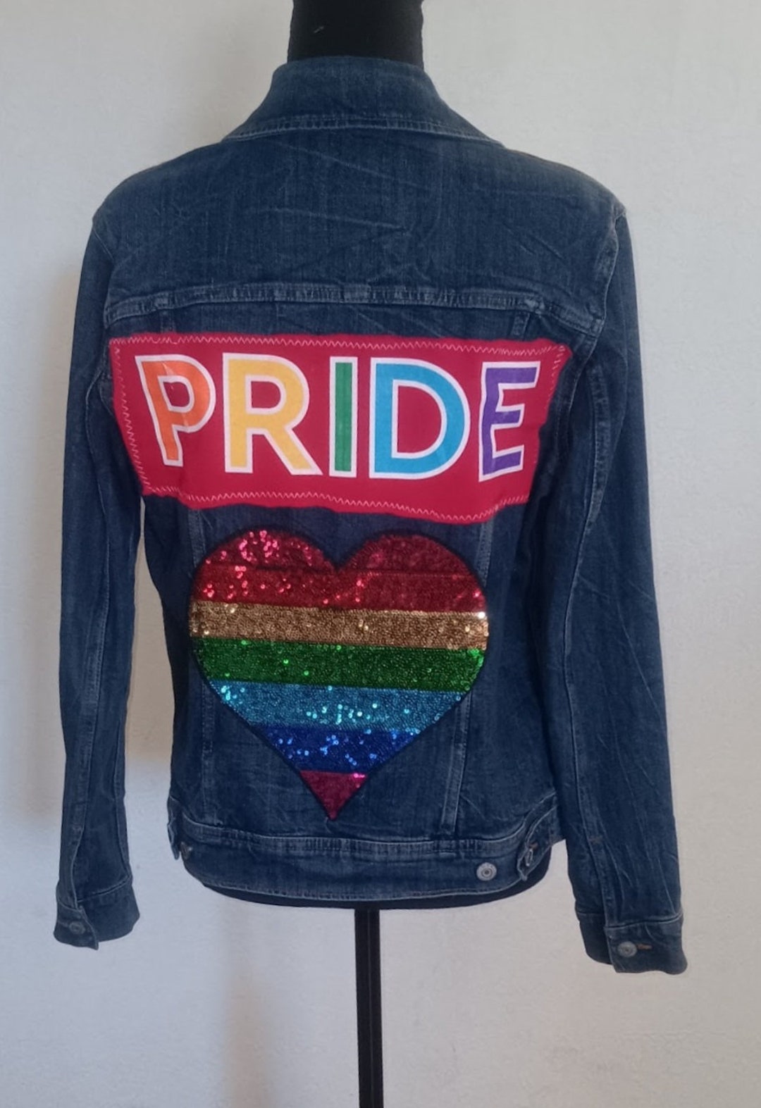 Pride Jacket, LGBTQ Jacket, Denim Pride Jacket, Gay Pride Parade, Women ...