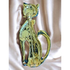 Vintage 1970's Black Enamel Cat Brooch - Etsy