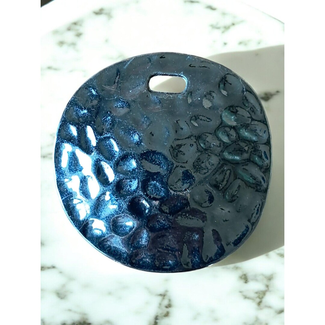 Hammered Silver Metal Disc Pendant - Etsy