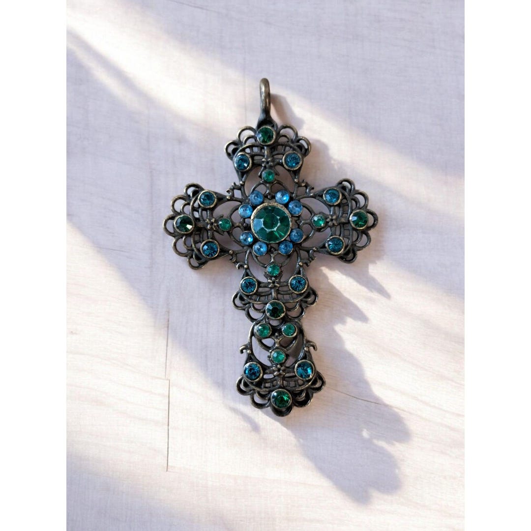 Vintage 1950s-1970s Filigree Roma Italy Cross Pendant - Etsy