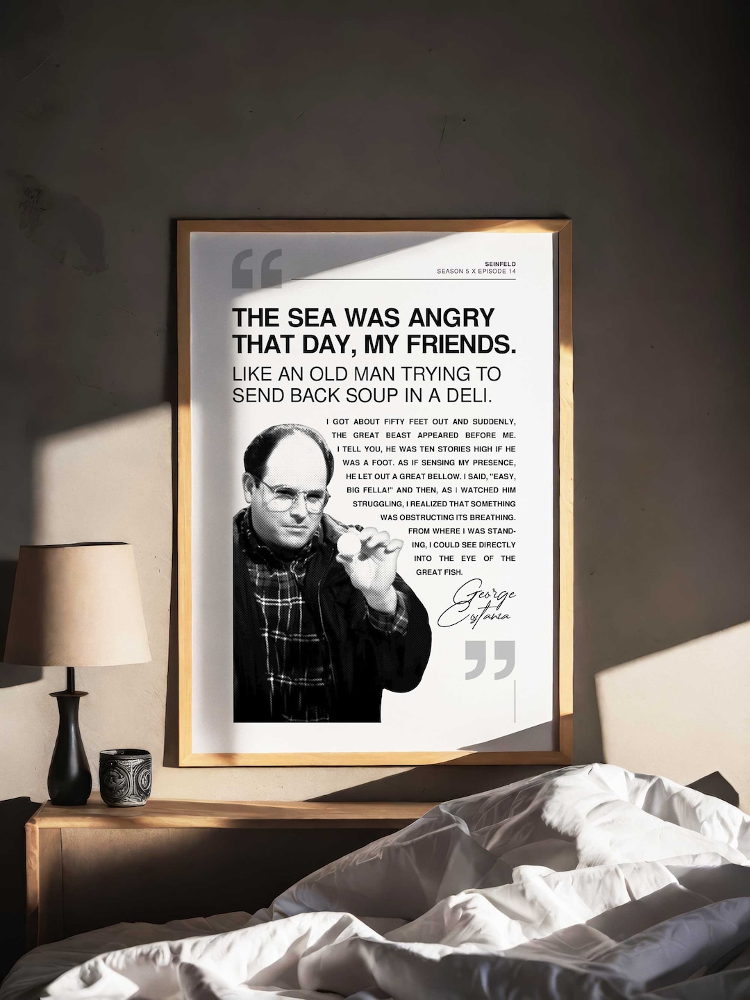 Seinfeld Quote the Sea Was Angry That Day 11x17 Poster George Costanza ...