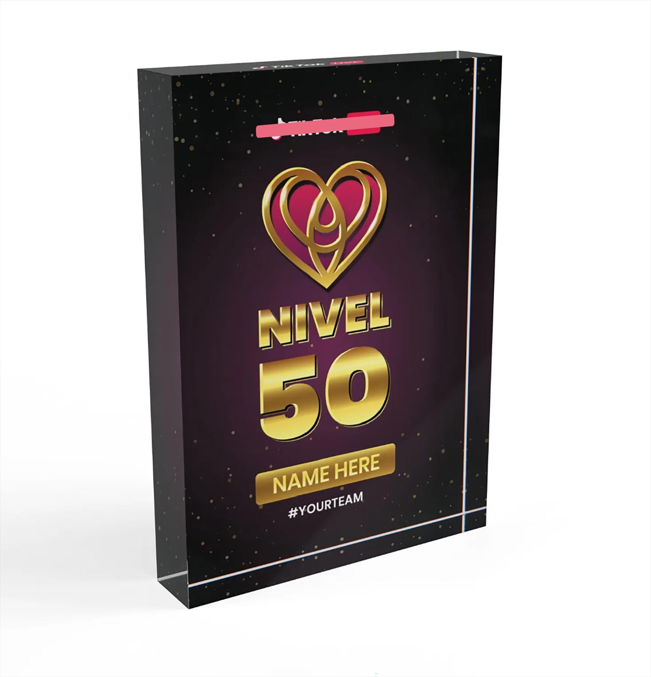 Custom Nivel 50 Award Plaque - 5”x7” - Personalized Gift for Live ...