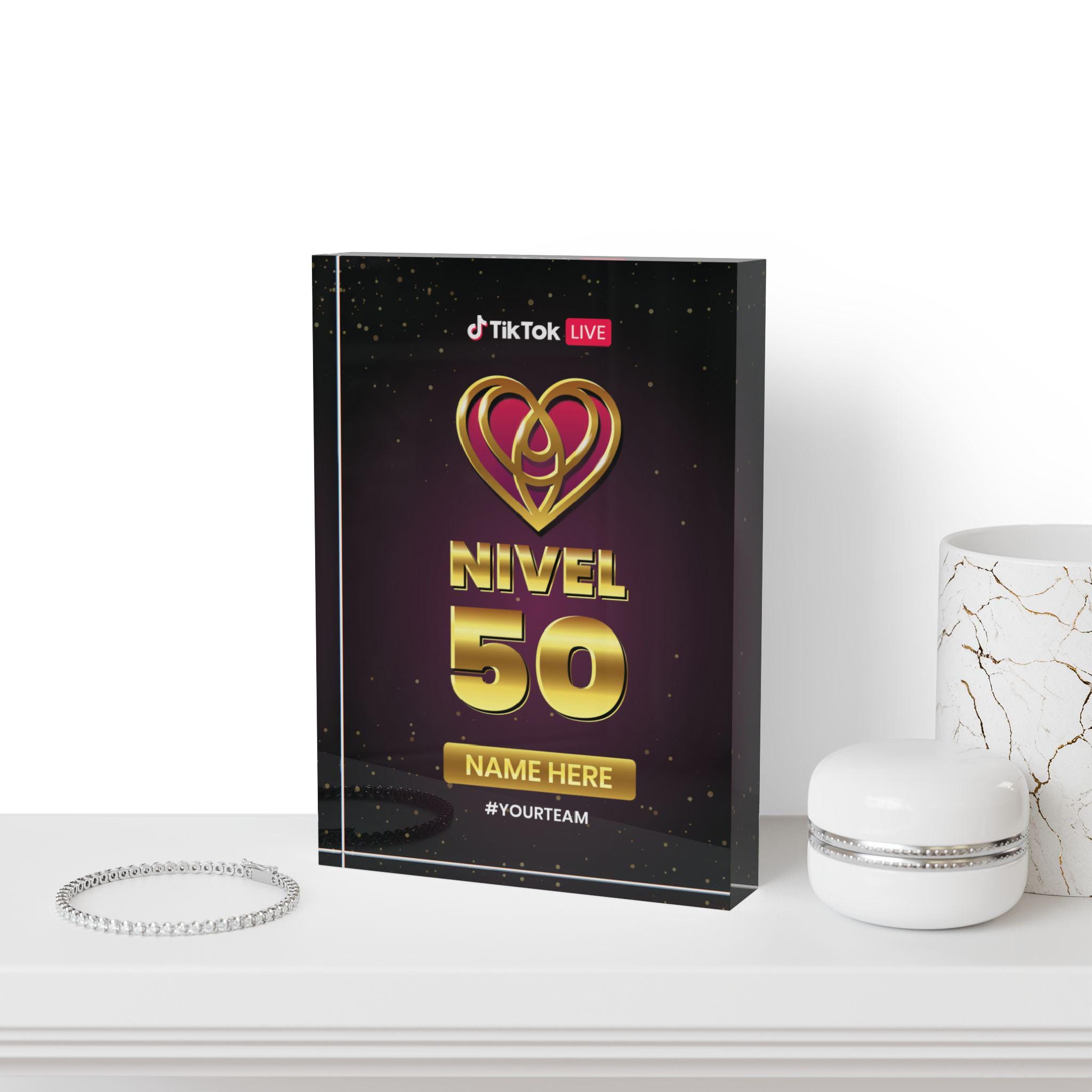Custom Nivel 50 Award Plaque - 5”x7” - Personalized Gift for Live ...