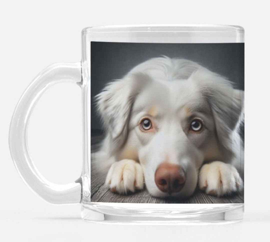 DREAMER MUGS Aussie White Albino Double Merle Dog Mug Glass - Etsy