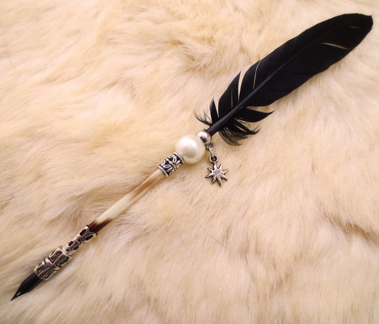 NEW Mini Quill Pen PEARL Raven's Wing Ink Dip Porcupine - Etsy