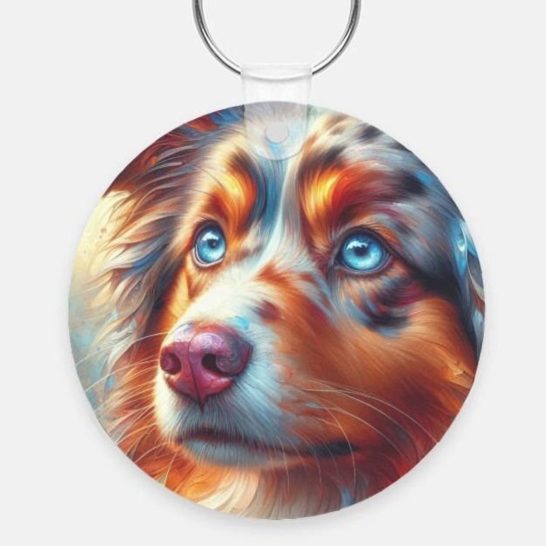 DREAMER FOBS Aussie Dog Red Merle American Shepherd Puppy Key Chain ...