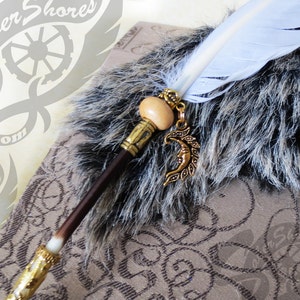 HAND-CRAFTED Quill Pen Angel's Wing Ink Dip Porcupine Quill White ...