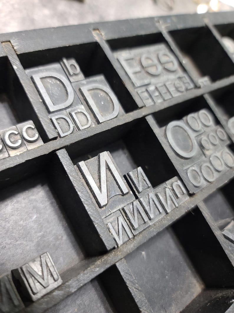 Antique Letterpress Type Blocks With Original Compositor’s Drawer 120 ...