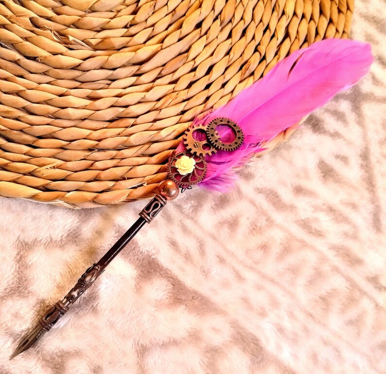 READY2SHIP STEAMPUNK Quill Pen purple Ink Dip Porcupine | Etsy