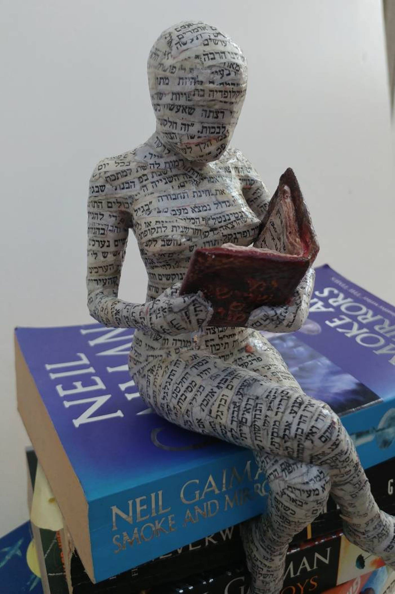 Reading Woman, Papier Mache, Collectible Item, Ooak Sculpture, Shelf ...