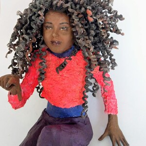 Curly Girl Paper Mache Sculpture - Etsy