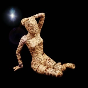 Paper Mache Sculpture Woman Sculpture Book Lover Gift - Etsy