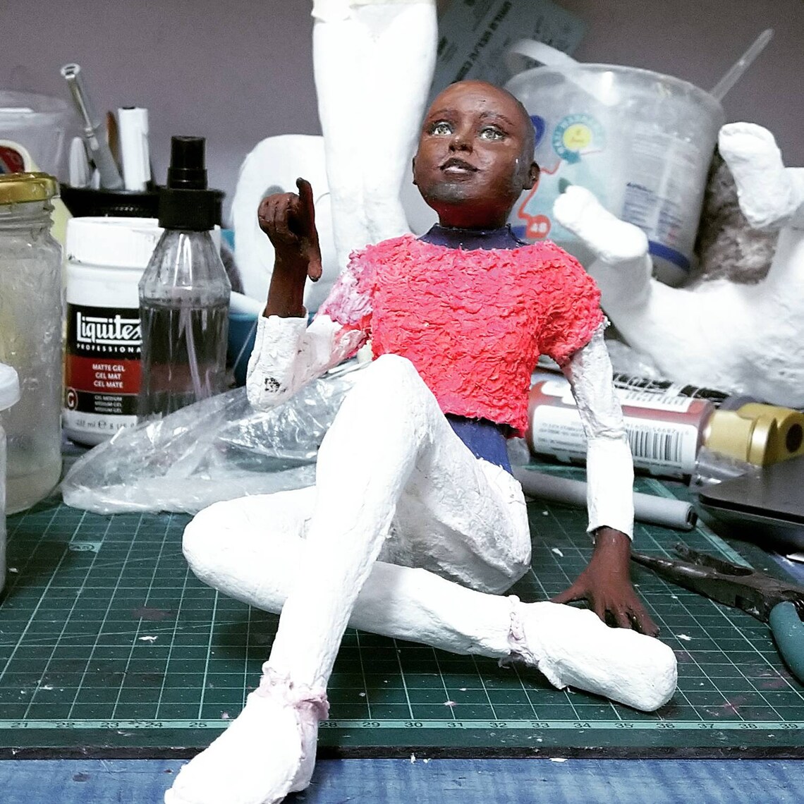 Curly Girl Paper Mache Sculpture - Etsy