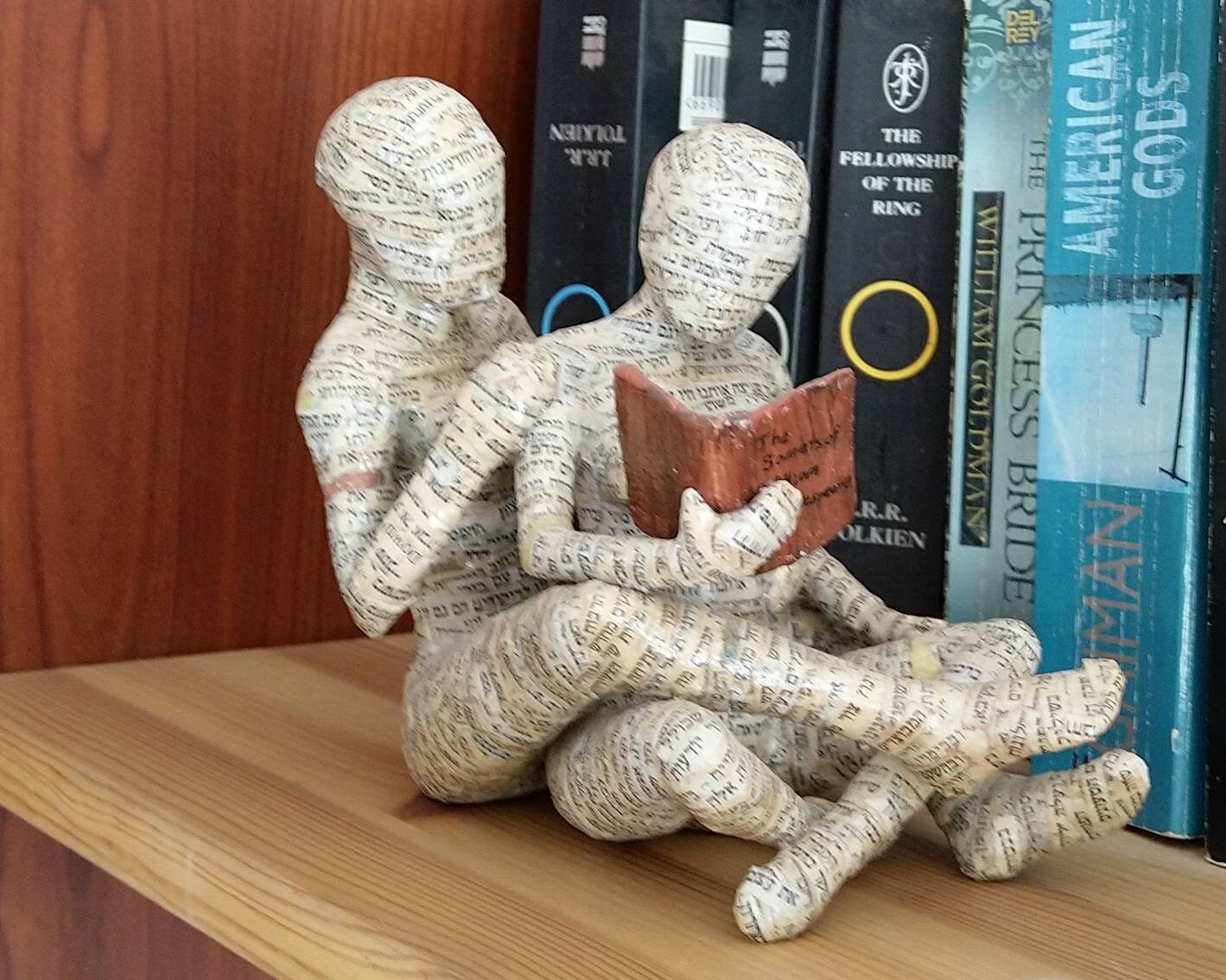 Paper Mache Sculpture, Modern Art, Book Lovers' Gift, Shelf Decor ...