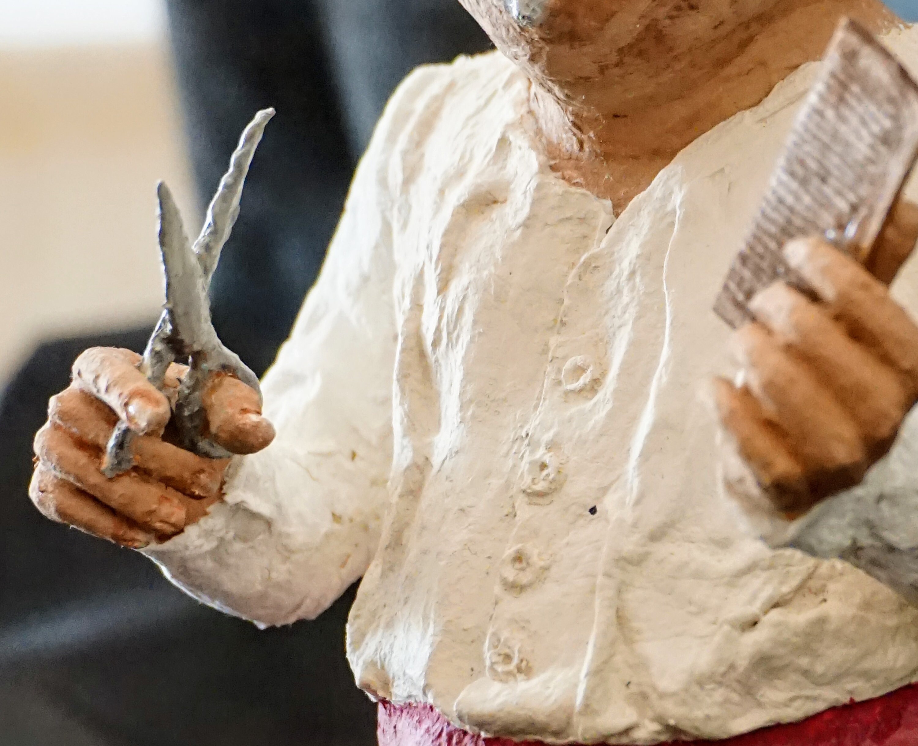 Paper Mache Sculpture the Bald Barber - Etsy
