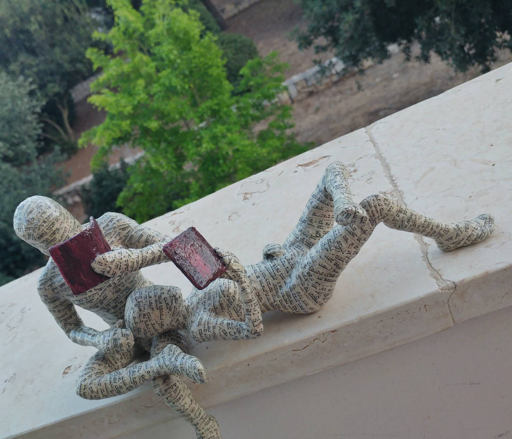 Paper Mache Sculpture, Reading Couple, Reading Woman, Reading Man ...