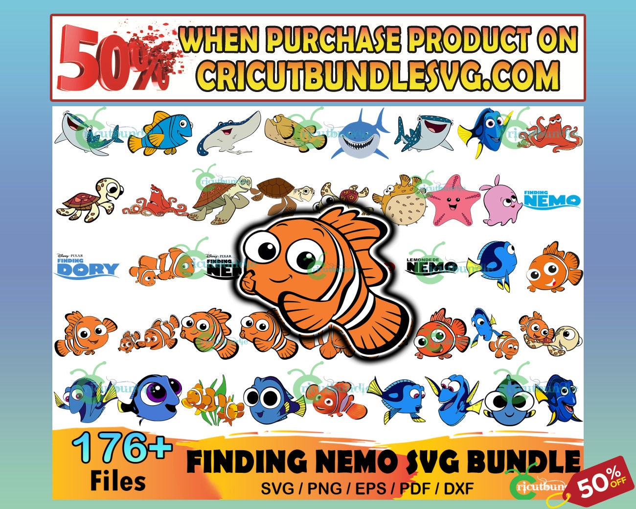 176 Finding Nemo Bundle Svg Disney Svg Nemo Svg Finding - Etsy Denmark
