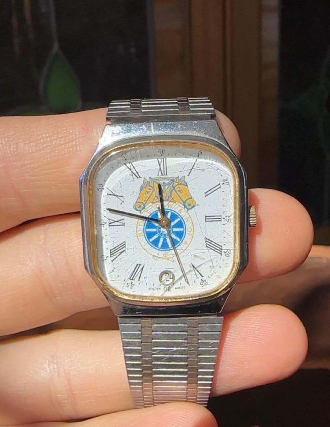 Vintage Teamster's Rectangular Watch, Custom Swiss-made Timepiece ...