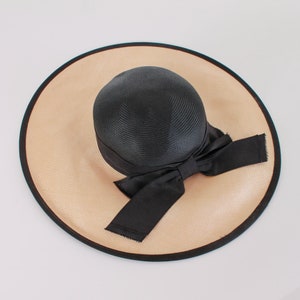 Vintage Wide Brim Straw Hat With Bow - Etsy