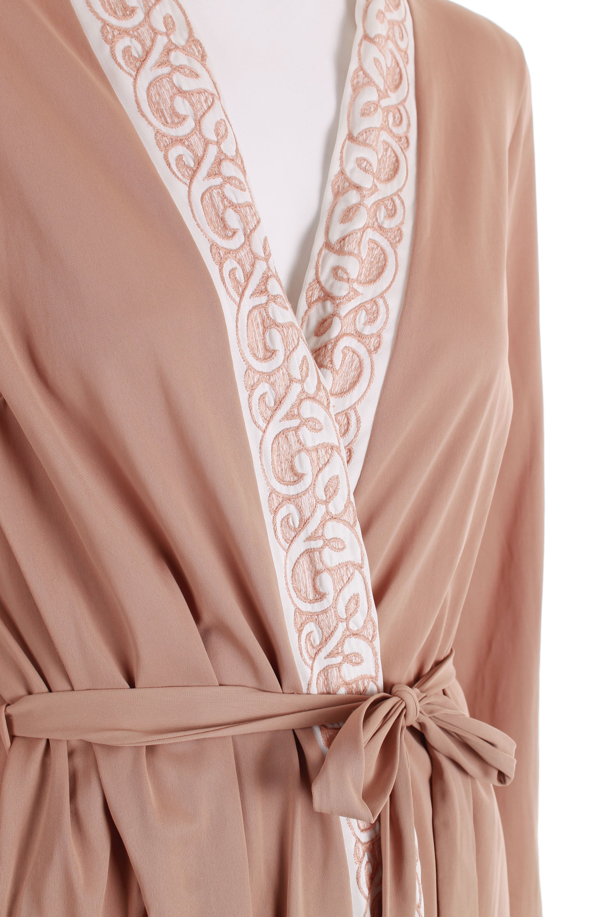 Vintage Gossard Artemis Tan and White Silky Nylon Belted Robe House ...