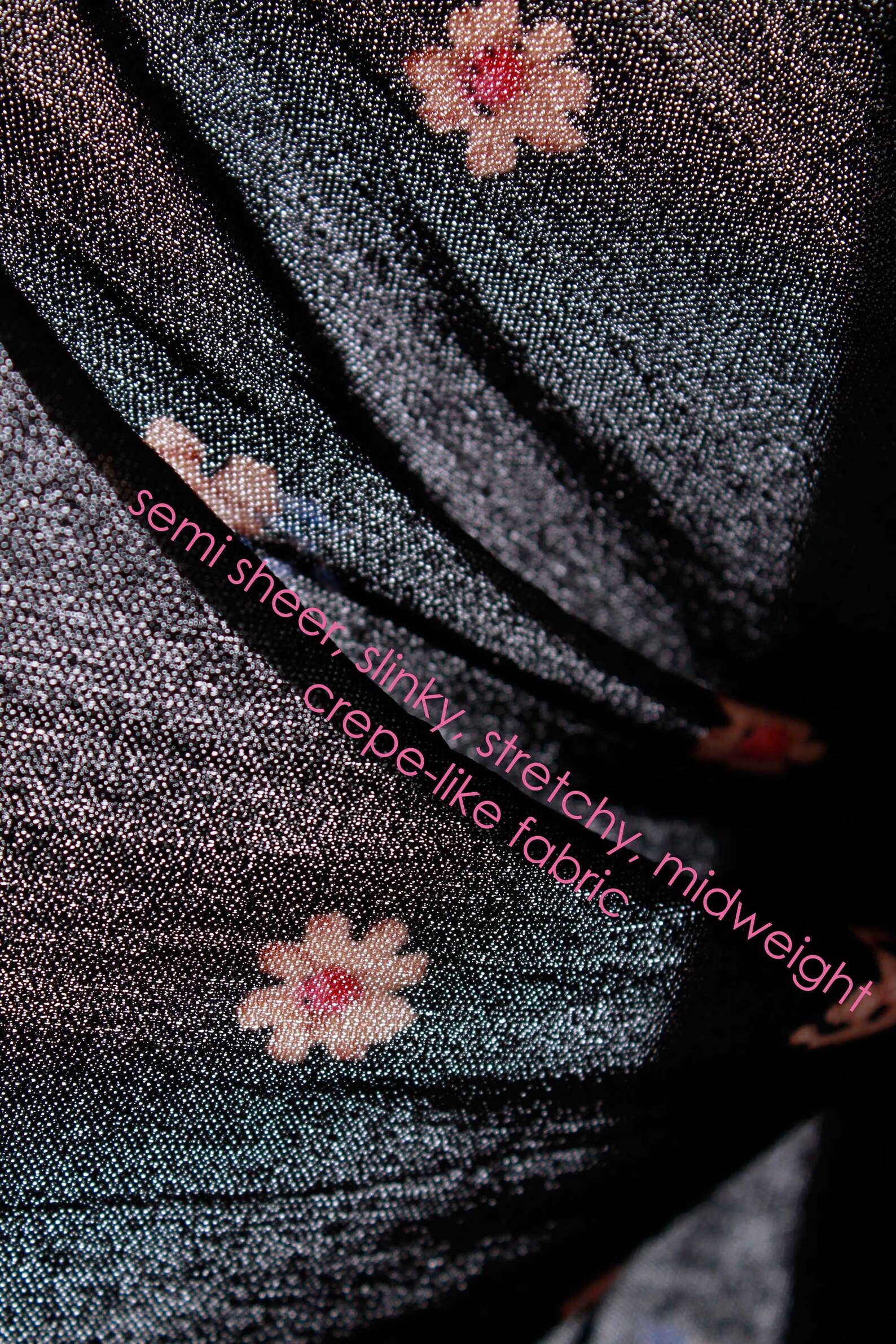 Vintage Gibi Roma Slinky Black Floral Pleated Mid Length Dress | Etsy