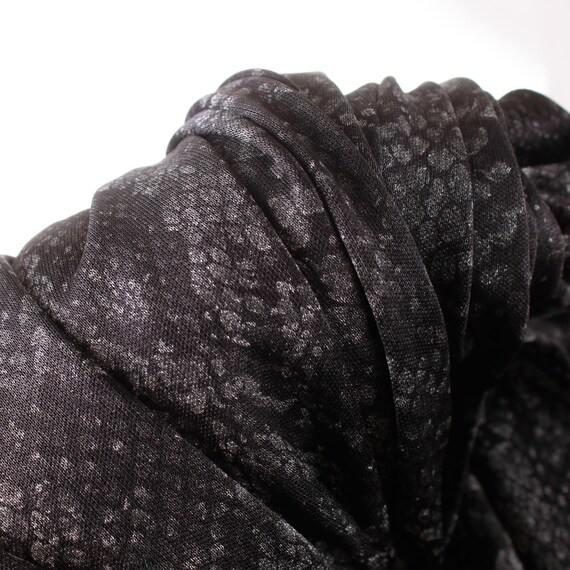 80s 90s Silver Black Snakeskin Pattern Peplum Party D… - Gem