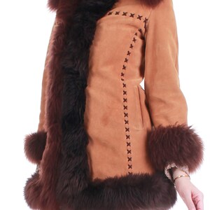 Vintage 70s Jonathan Legault Shearling Fur and Suede Brown Penny Lane ...