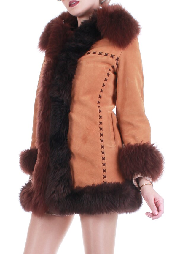 Vintage 70s Jonathan Legault Shearling Fur and Suede … - Gem
