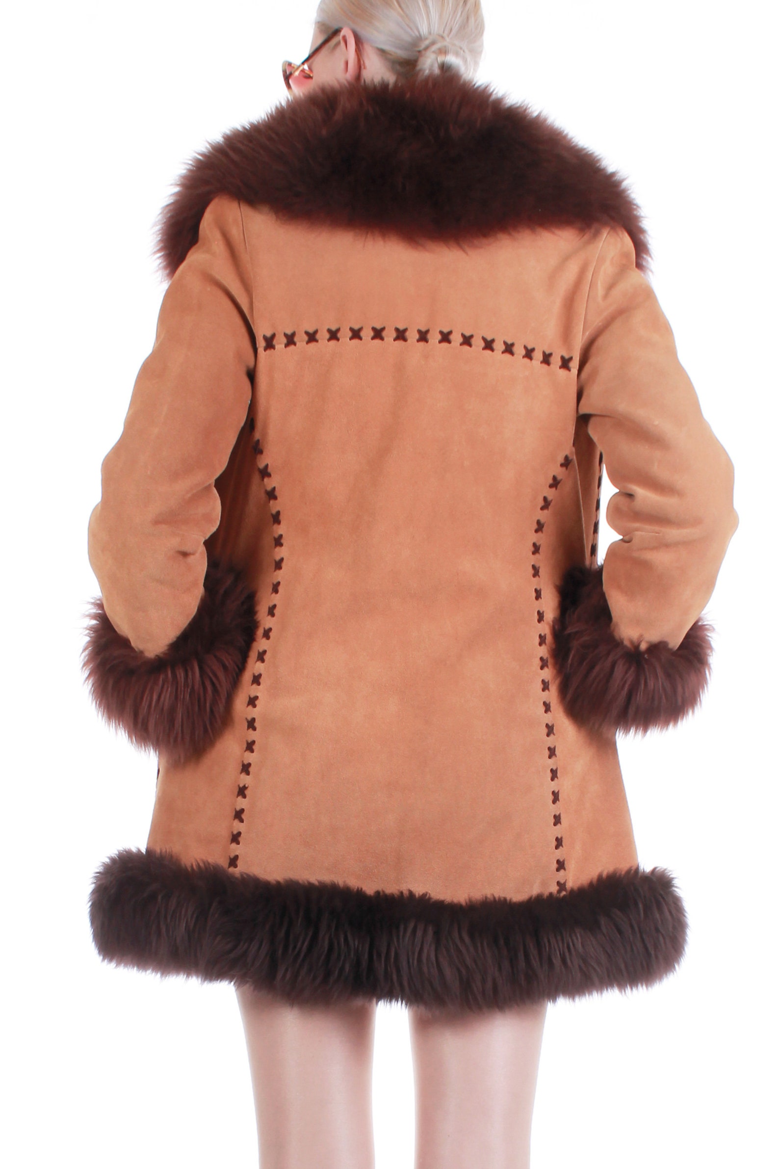 Vintage 70s Jonathan Legault Shearling Fur and Suede Brown - Etsy