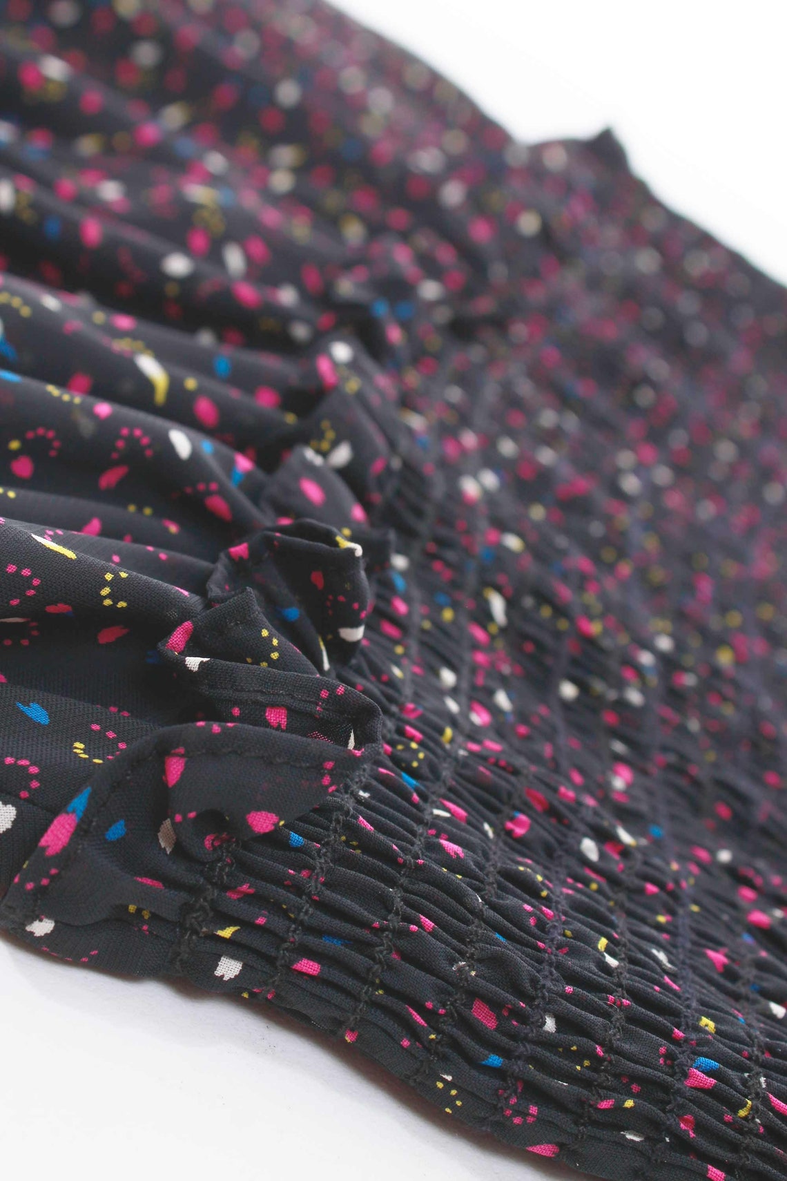 Vtg Diane von Furstenberg Georgette Black Wispy Flutter Sleeve | Etsy