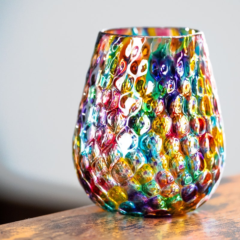 Wine Glass Multicolor - Etsy