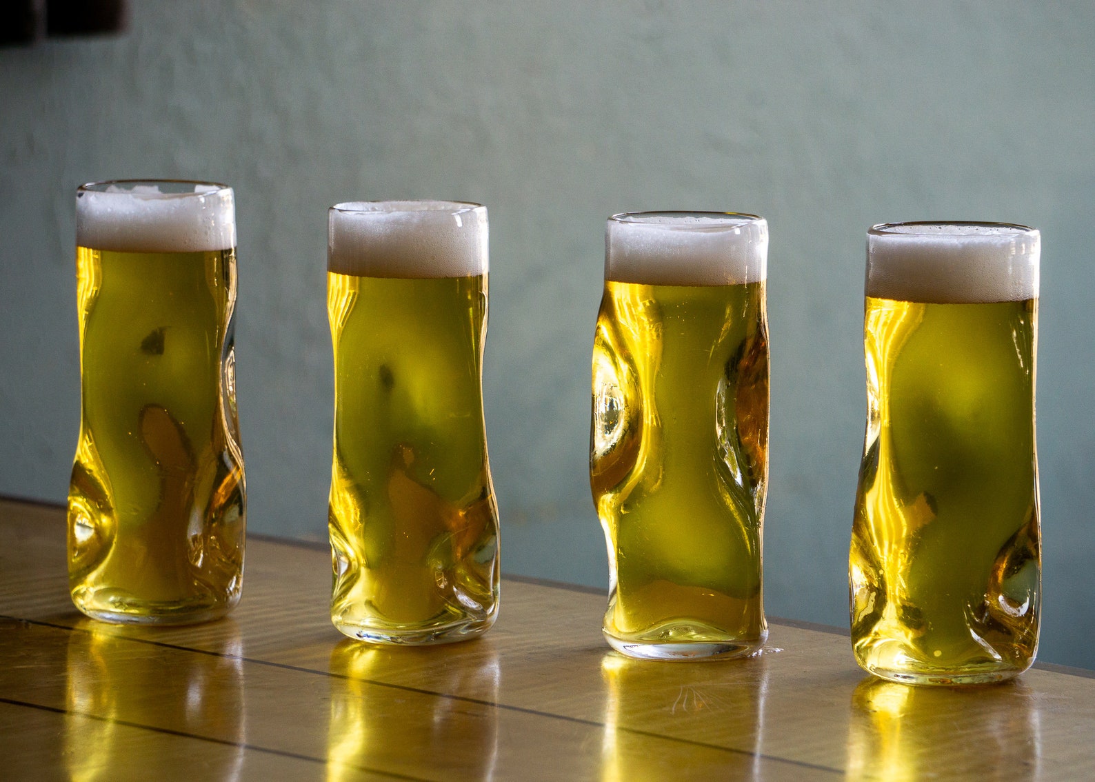 Subtle Beer Glass Set of 4 Handmade Glassware - Etsy