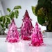 Glass Christmas Tree, Set of Three, Holiday Decor, Table Decor - Etsy