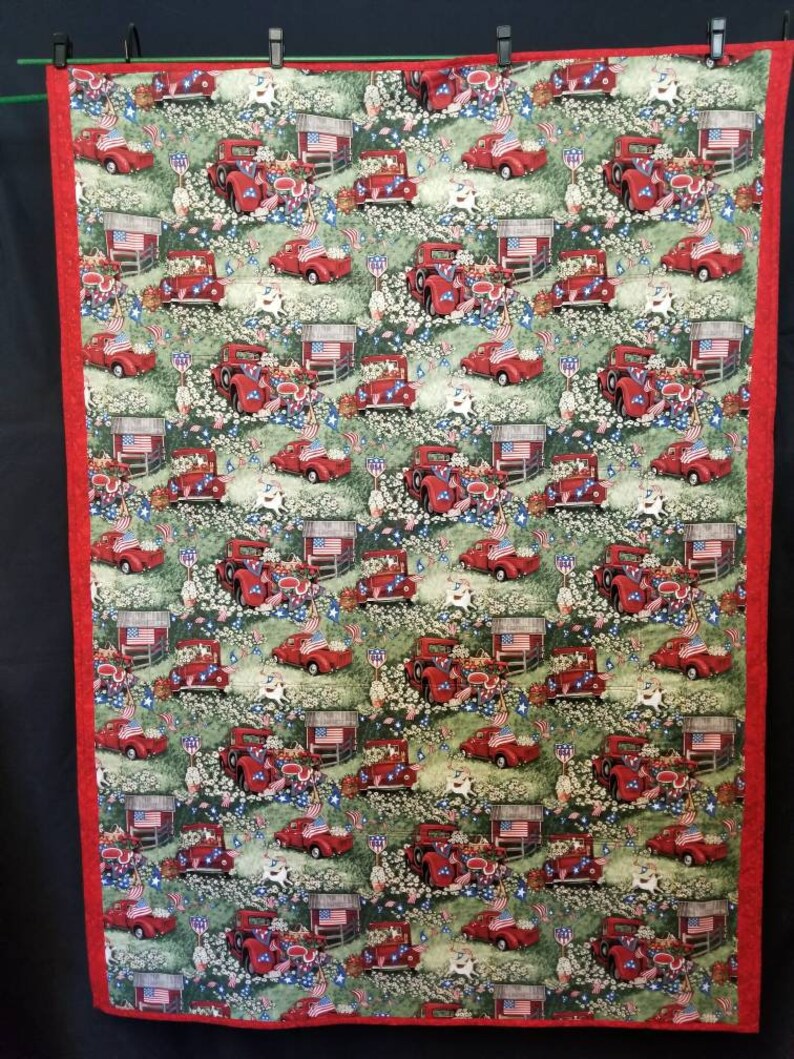 Red Truck Collage Quilt With the Red Truck Patriotic Picnic on the ...