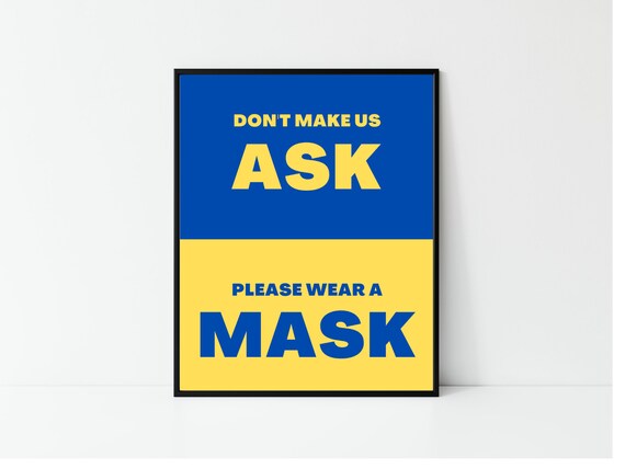 Wear a mask sign printable Michigan Colors | Etsy