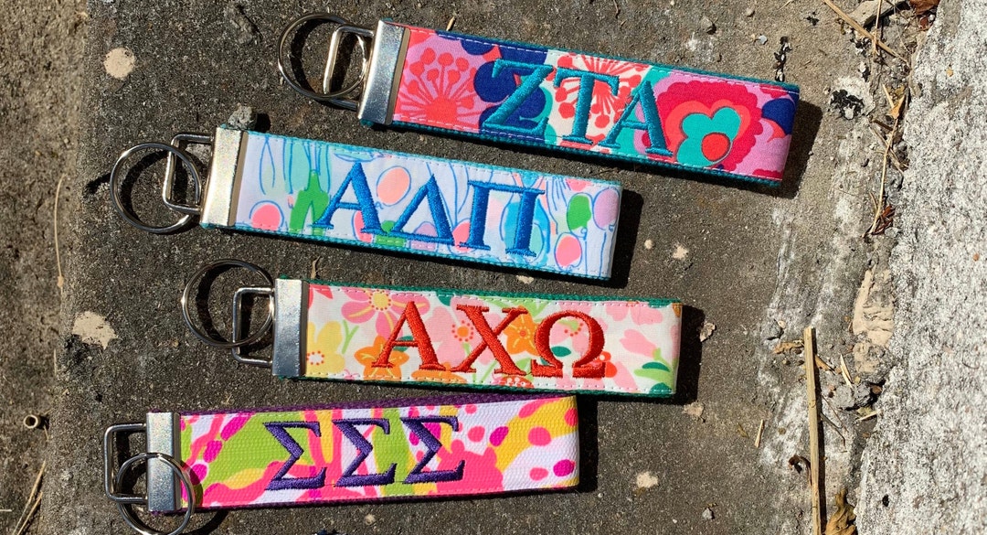 Embroidered Designer {sorority} Key Fob - Etsy